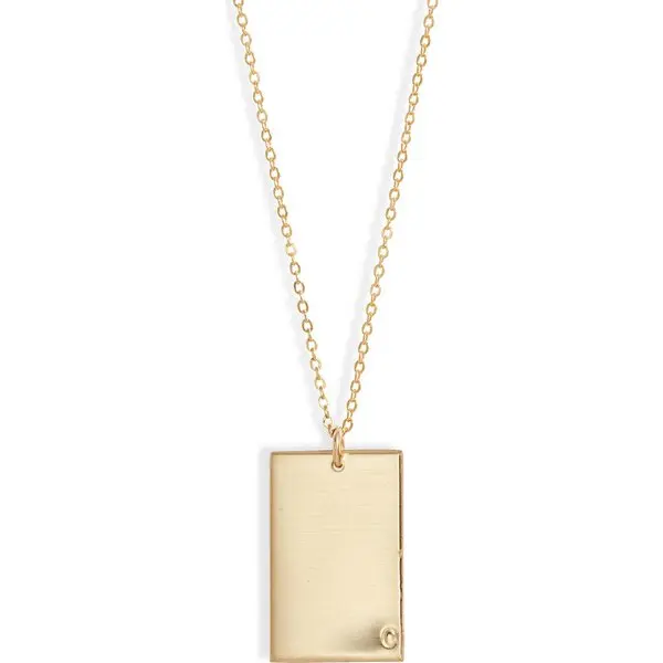 SET & STONES Goldie Initial Tag Pendant Necklace - Gold / C
