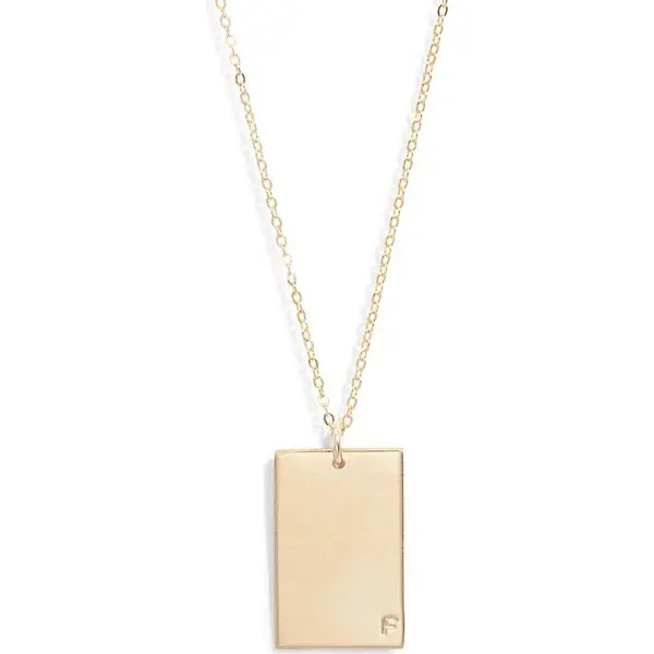 SET & STONES Goldie Initial Tag Pendant Necklace - Gold / F