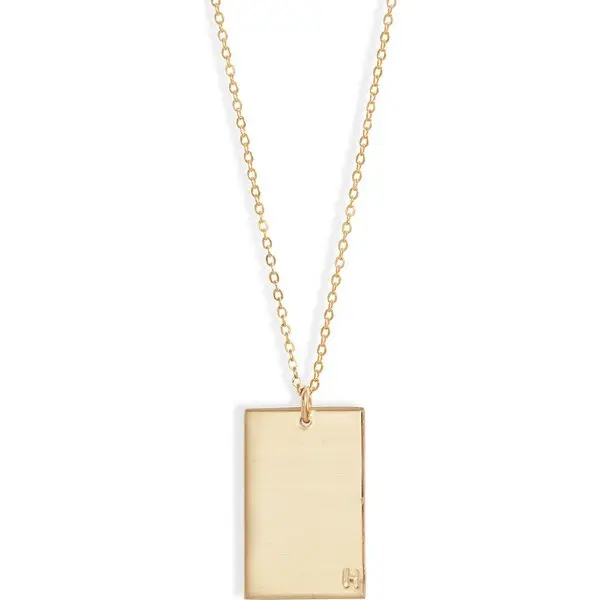 SET & STONES Goldie Initial Tag Pendant Necklace - Gold / H
