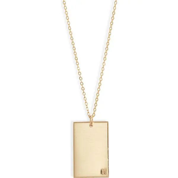 SET & STONES Goldie Initial Tag Pendant Necklace - Gold / M