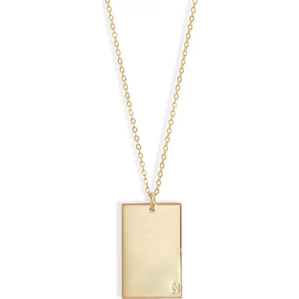 SET & STONES Goldie Initial Tag Pendant Necklace - Gold / N