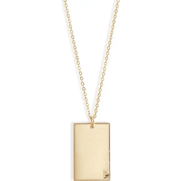 SET & STONES Goldie Initial Tag Pendant Necklace - Gold / P