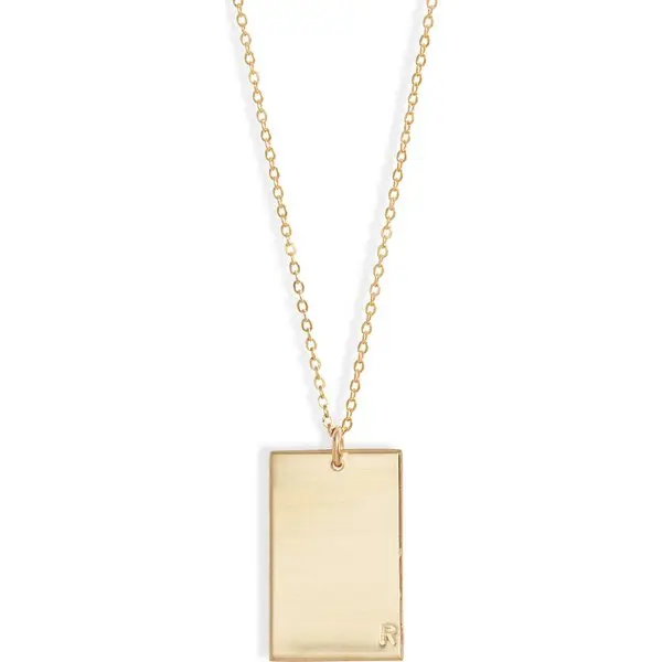 SET & STONES Goldie Initial Tag Pendant Necklace - Gold / R
