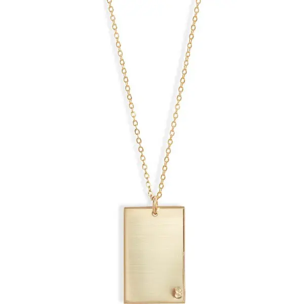 SET & STONES Goldie Initial Tag Pendant Necklace - Gold / S