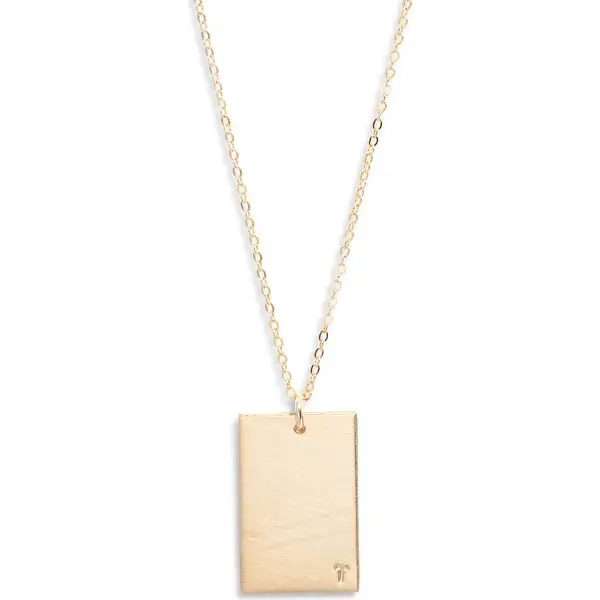 SET & STONES Goldie Initial Tag Pendant Necklace - Gold / T