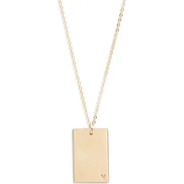 SET & STONES Goldie Initial Tag Pendant Necklace - Gold / V