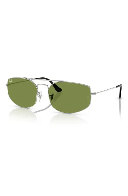 Ray-ban 60mm Irregular Sunglasses - Silver