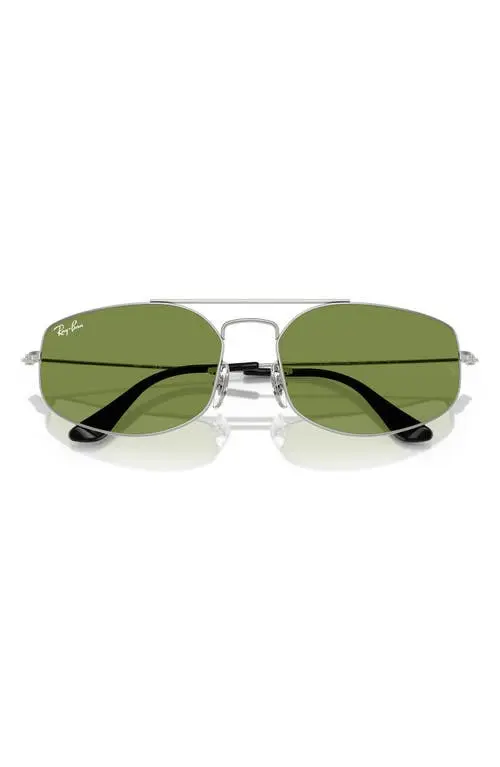 Ray-ban 60mm Irregular Sunglasses - Silver