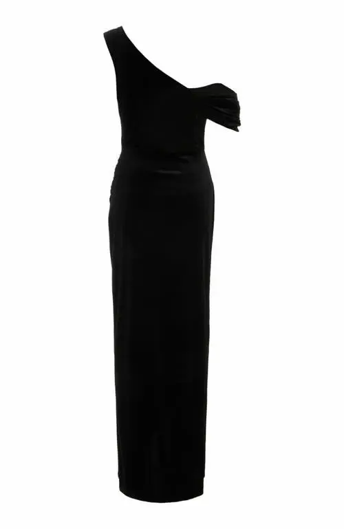 quiz asymmetric cowl neck maxi dress Quiz Chiffon/Scuba Crepe Asymmetric Cowl Neck Maxi Dress In Green - 30% Off