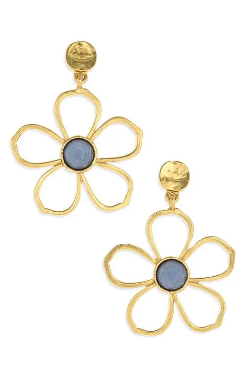 KARINE SULTAN Flower Drop Earrings - Gold/grey