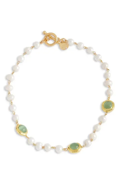 KARINE SULTAN Crystal And Cultured Pearl Necklace - Gold