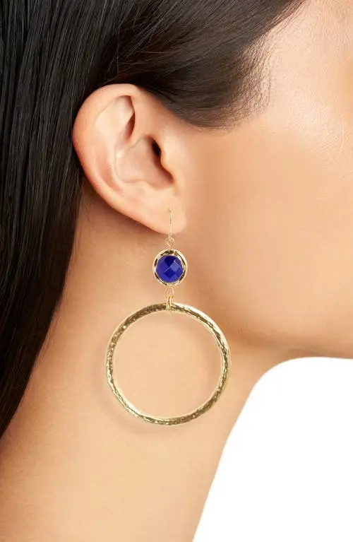 KARINE SULTAN Crystal Drop Hoop Earrings