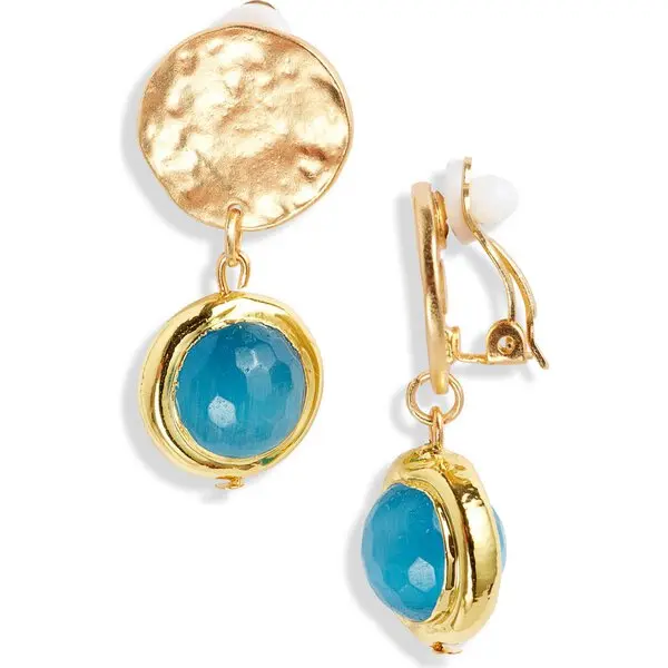 KARINE SULTAN Crystal Clip-on Drop Earrings - Gold