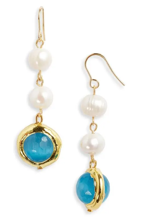 KARINE SULTAN Freshwater Pearl Drop Earrings - Gold