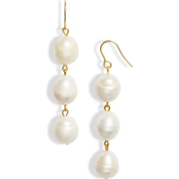 KARINE SULTAN Galore Cultured Pearl Drop Earrings - Gold