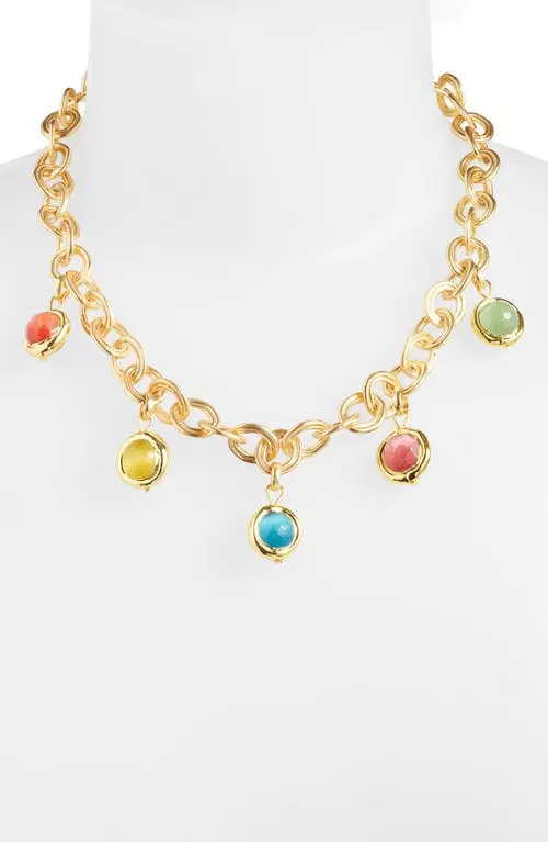 KARINE SULTAN Crystal Charm Necklace