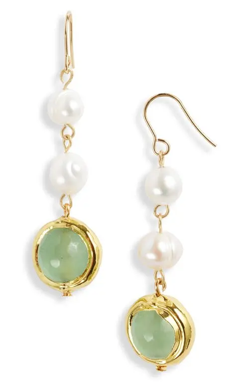 KARINE SULTAN Freshwater Pearl Drop Earrings - Gold