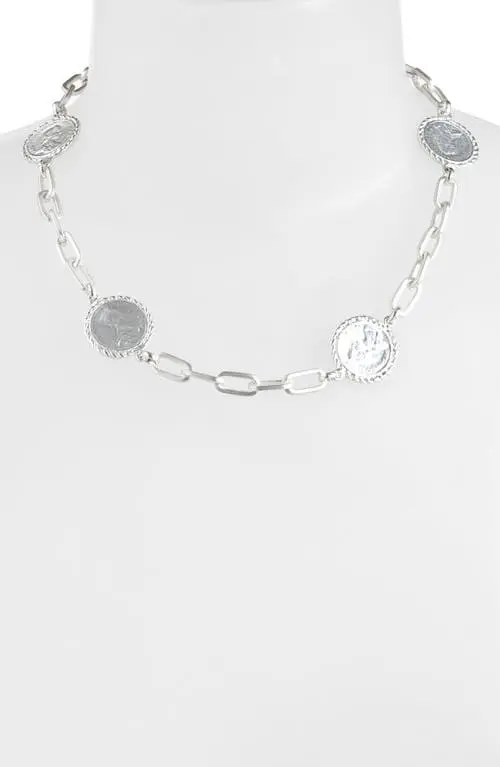 KARINE SULTAN Coin Station Chain Necklace - Silver
