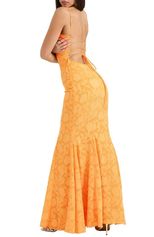 House Of Cb Joan-A Lace-Up Back Maxi Dress - Flax - 50% Off | Editorialist