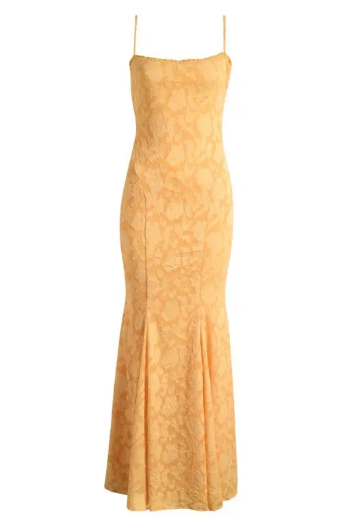 mustard oriental satin bandeau lace up back bodycon dress Bandeau Overlay Panel Lace Detail Maxi Dress In Yellow | EGO US