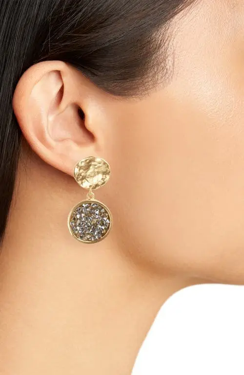 KARINE SULTAN Pavé Crystal Clip-on Drop Earrings