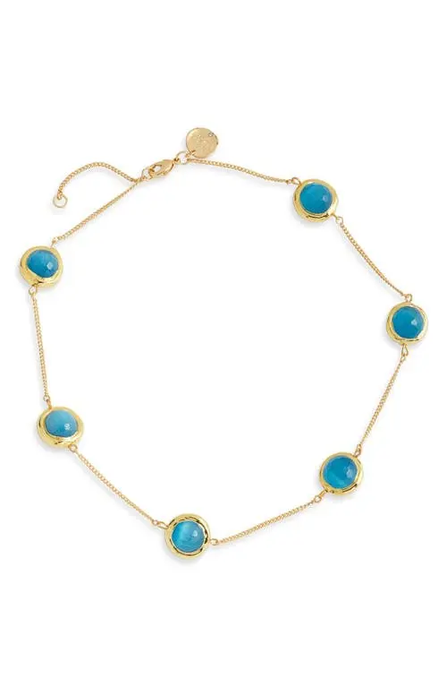 KARINE SULTAN Crystal Station Necklace - Gold