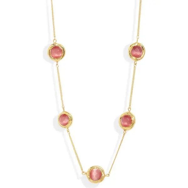 KARINE SULTAN Crystal Station Necklace - Gold