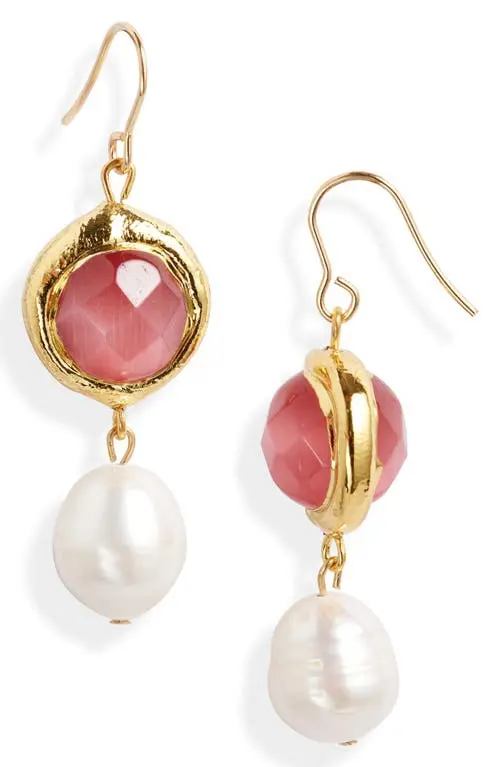 KARINE SULTAN Freshwater Pearl Drop Earrings - Gold