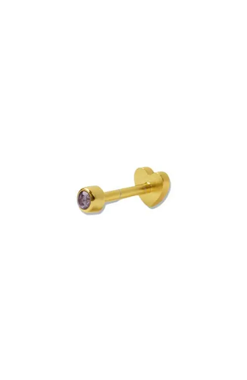 Argento Vivo Birthstone Stud Earring - Gold/ February