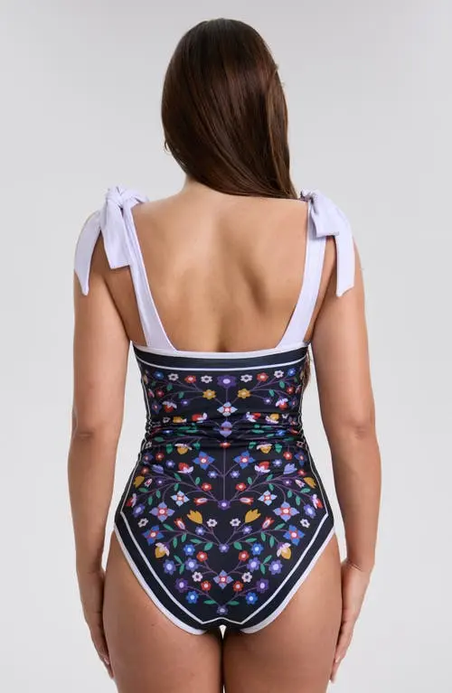 JESSIE ZHAO NEW YORK Jungle Puzzle Reversible One-piece Swimsuit