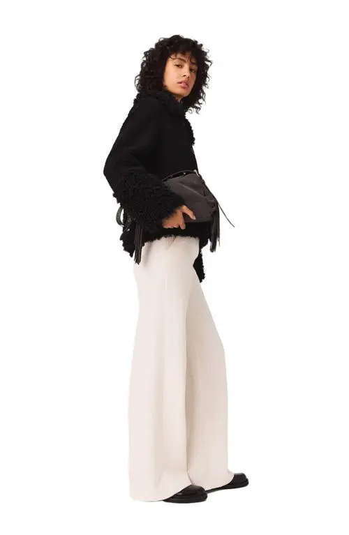 Maje Cropped Curly Jacket - Black