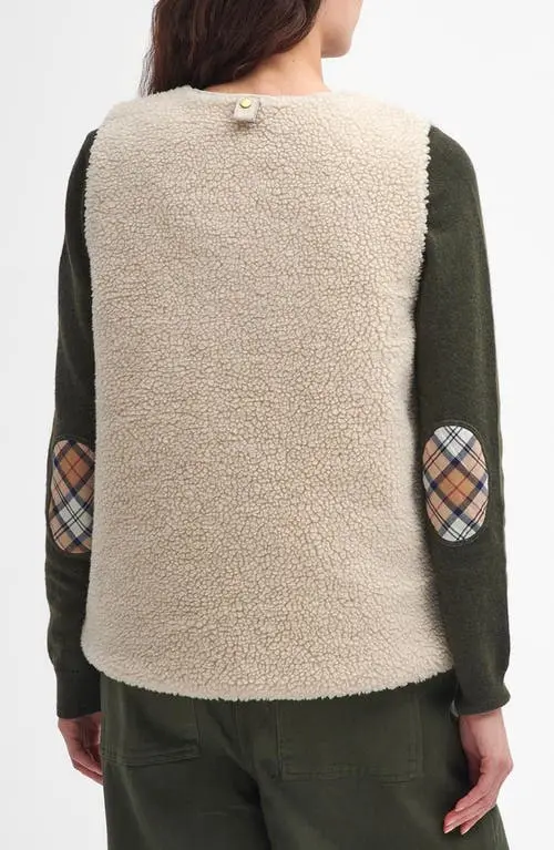 Barbour Dulsie High Pile Fleece Quilted Vest - Ecru/ancient
