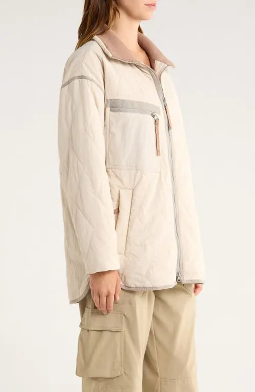 Prana Encinitas Water Repellent Quilted Field Coat - Almond