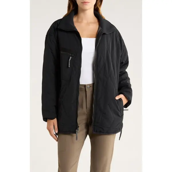 Prana Encinitas Water Repellent Quilted Field Coat - Black