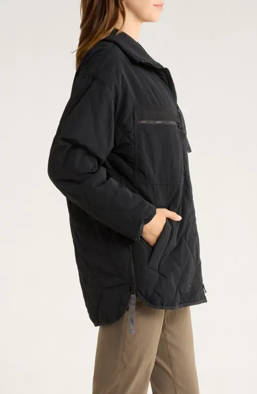 Prana Encinitas Water Repellent Quilted Field Coat - Black