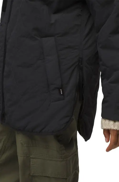 Prana Encinitas Water Repellent Quilted Field Coat - Charcoal