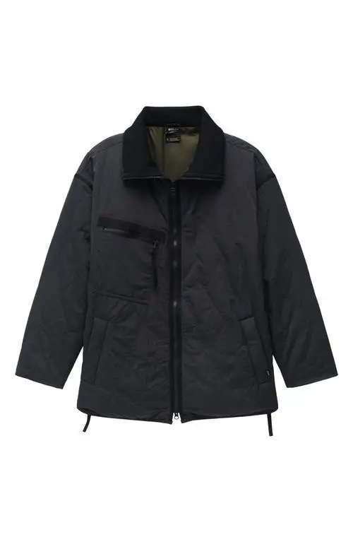 Prana Encinitas Water Repellent Quilted Field Coat - Charcoal