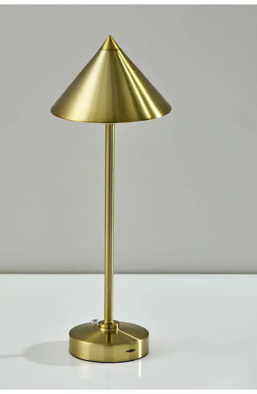 ADESSO Ritchie Led Cordless Lamp - Antique Brass