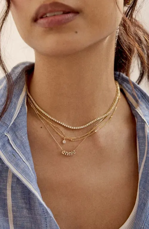 Baublebar Custom Bubble Letter Pendant Necklace - Clear