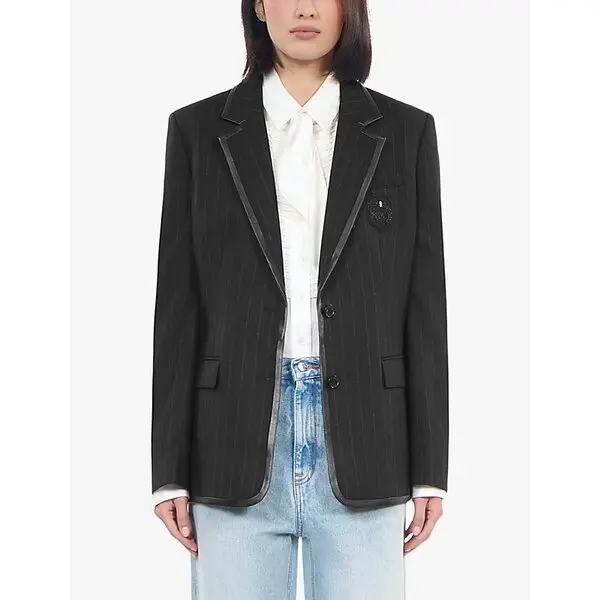 The Kooples Notched-lapels Wool-blend Jacket