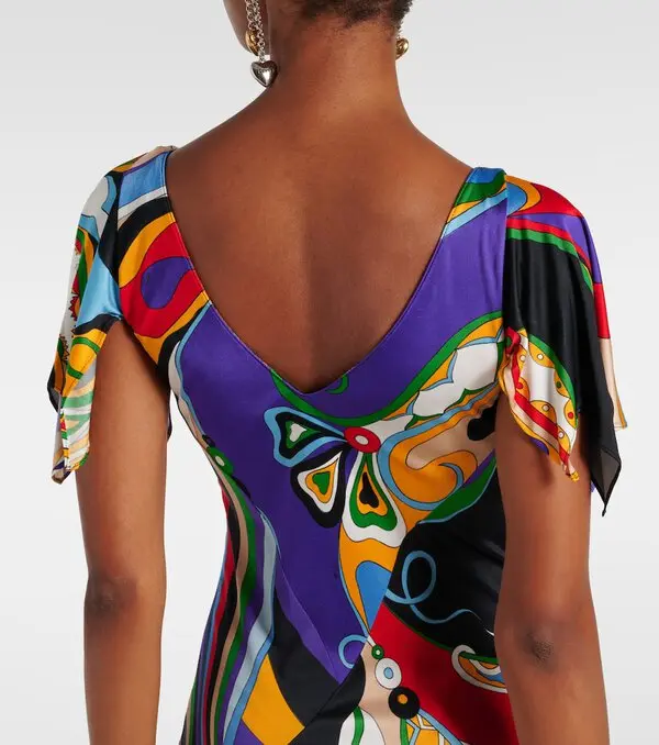 Emilio Pucci Orchidee And Iride Printed Gown