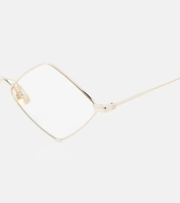 Saint Laurent Lisa Octagon Frame Eyeglasses - Gold
