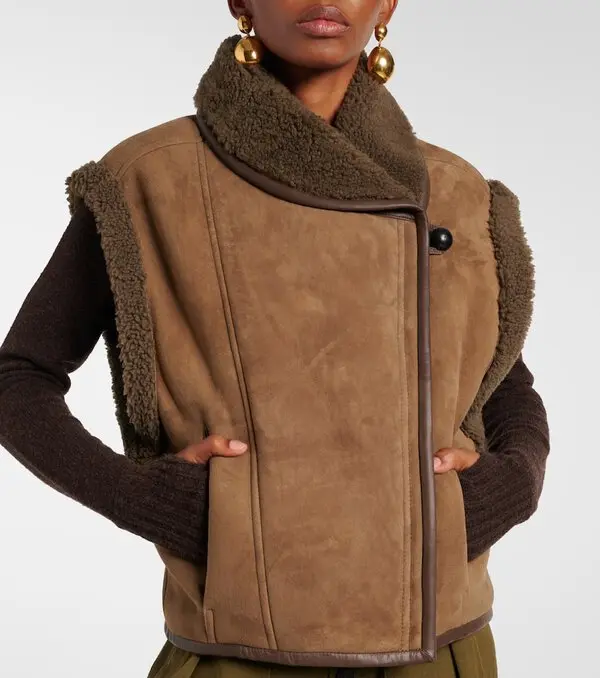 Isabel Marant Alime Shearling Vest In Brown 30% Off Editorialist
