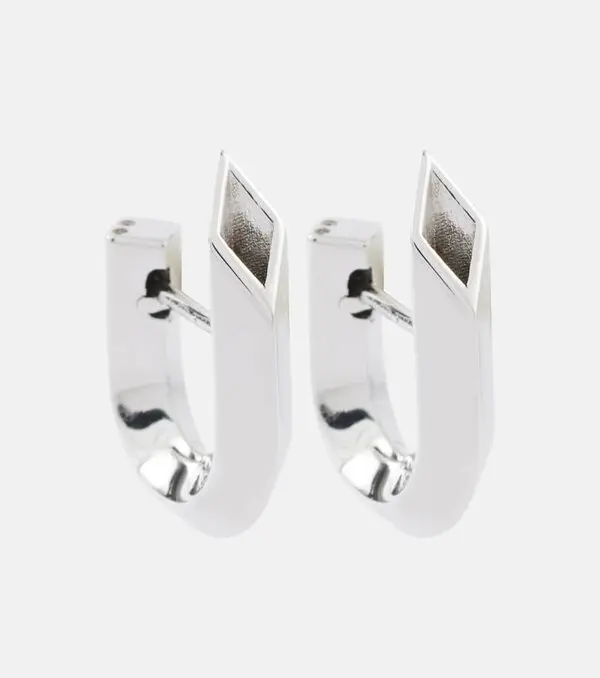 Burberry Hollow Spike Hoop Earrings - Silver