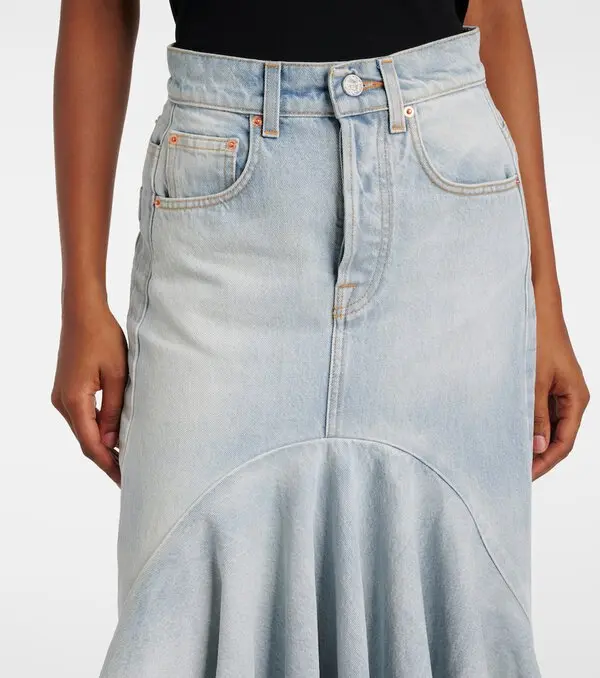 Vetements Godet Denim Midi Skirt