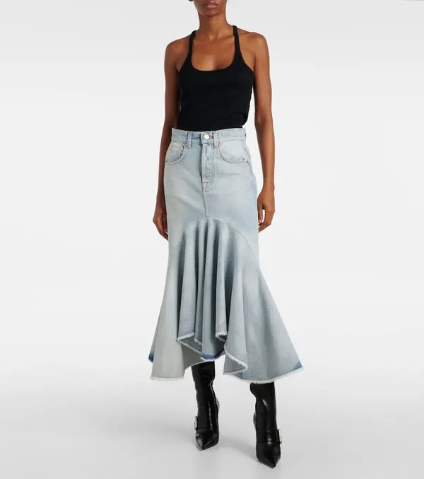 Vetements Godet Denim Midi Skirt