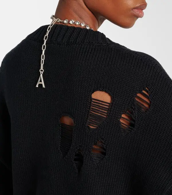 AREA Embellished Cotton And Cashmere Cardigan