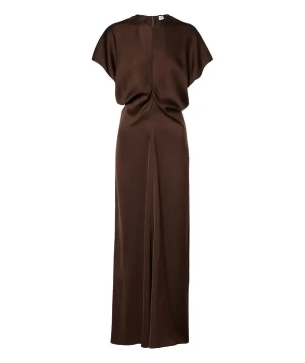 TOTEME Slouch Draped Maxi Dress - Brown