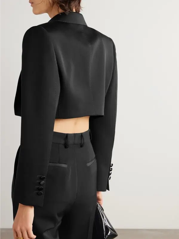 Dolce & Gabbana Cropped Wool-blend Gabardine Blazer