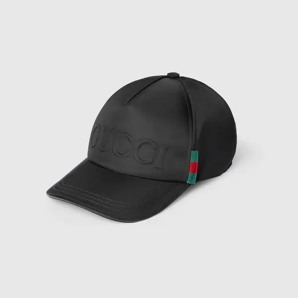 Gucci Nylon Baseball Hat With Embossed Logo